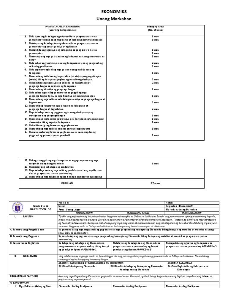 AP9 1st Grading, DLL | PDF