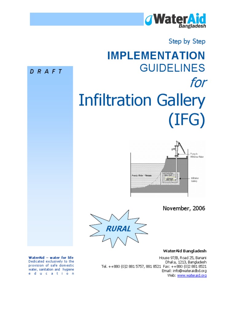 Guidelines For Infiltration Galleries | PDF | Water Quality | Sanitation