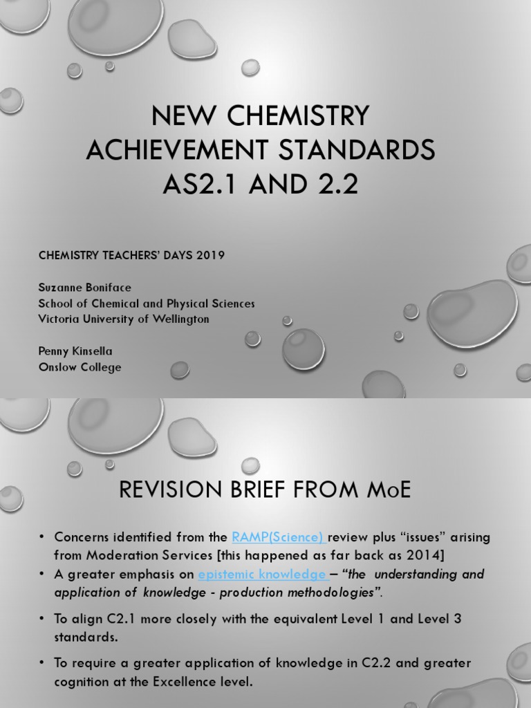 New Chemistry Achievement Standards AS2.1 AND 2.2 | PDF | Titration | Chemistry