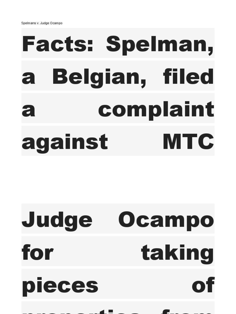 Spelmans v. Judge Ocampo | PDF