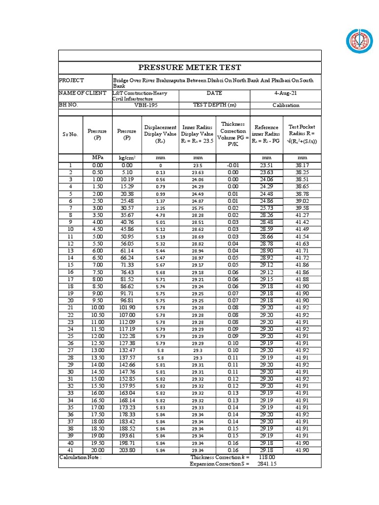 Pressure Meter Test: N I N S I S 2 | PDF | Pressure | Continuum Mechanics