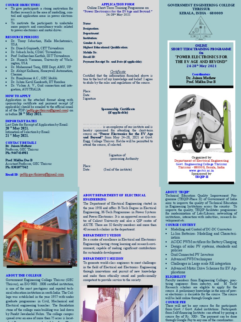 Online Short-Term Training Programme On: Certificate | PDF | Power ...