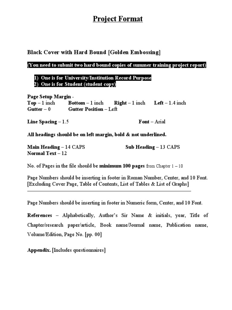 Project Format | PDF