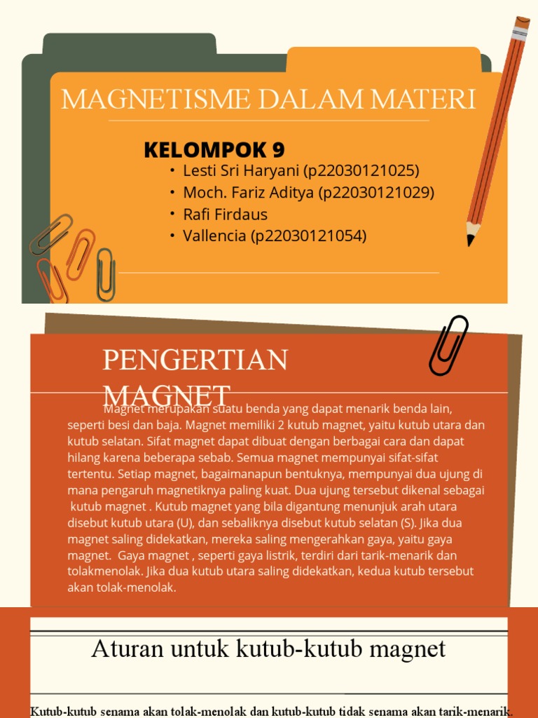 Magnetisme Dalam Materi - Kel 9 | PDF