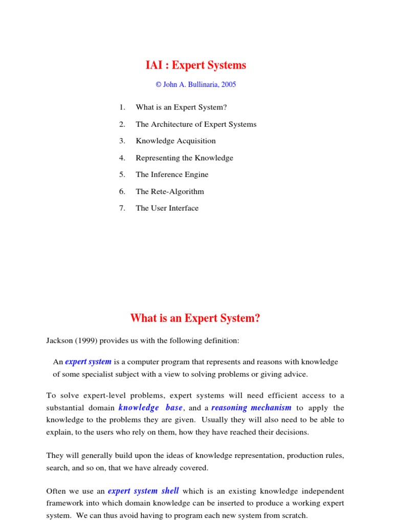 Expert System | PDF | Expert | Knowledge Representation And Reasoning