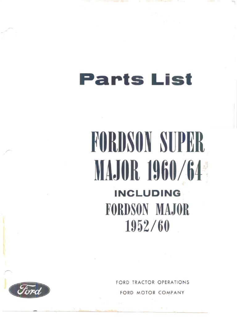 91766-Fordson Major Super Major 1952-1965 EPC | PDF