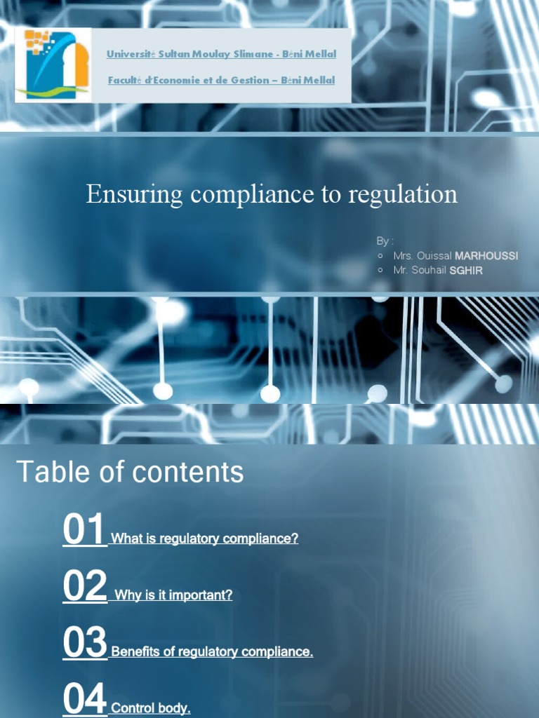 Ensuring Compliance To Regularity VF | PDF | Regulatory Compliance ...