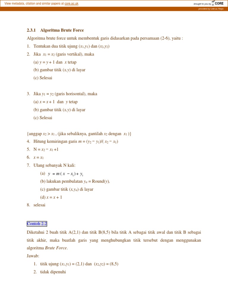 2.3.1 Algoritma Brute Force: X Dengan X X X | PDF | Sains & Matematika | Komputer