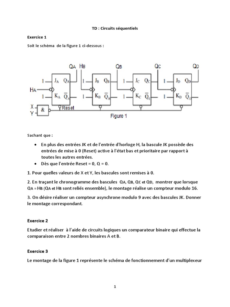Exercices de logique séquentielle corrigés | PDF | Informatique ...