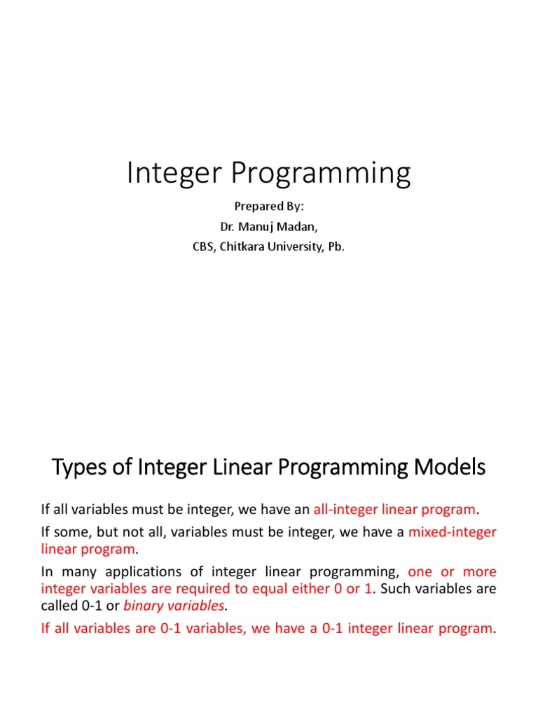 Integer Programming and PERT/CPM Examples | PDF | Analysis | Theoretical Computer Science