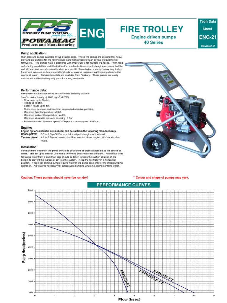 Tech Data Sheet ENG-21 Version 2 | Pump | Diesel Engine