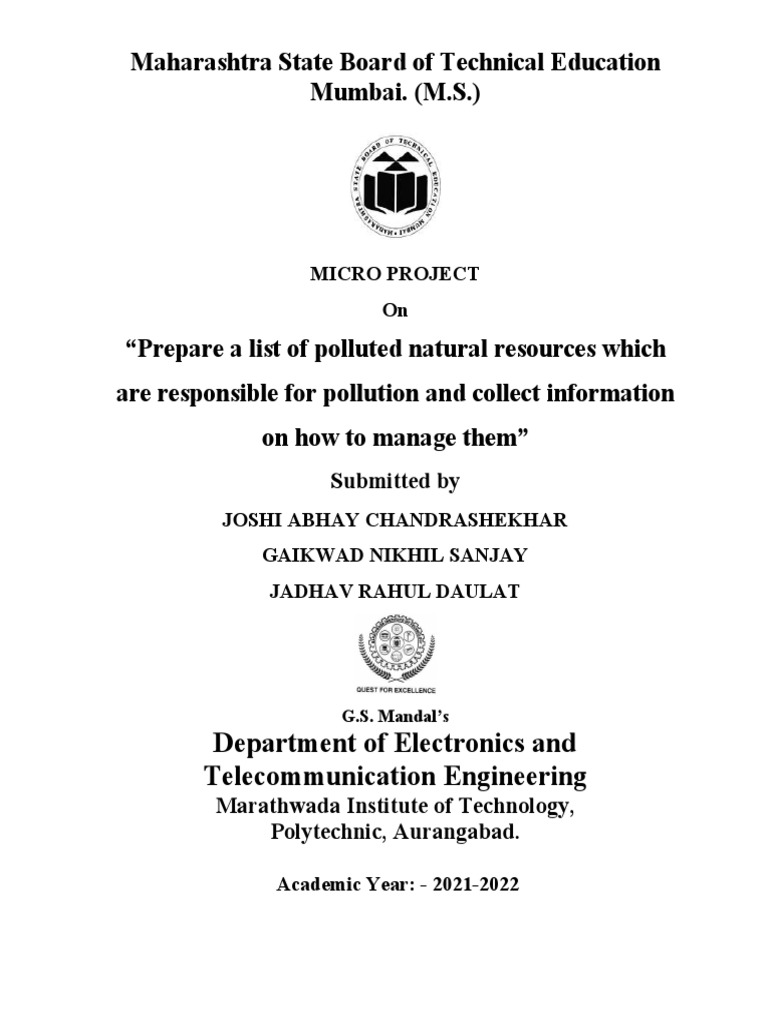 Report of Micro Project (2) - 1 | PDF | Oil Spill | Petroleum