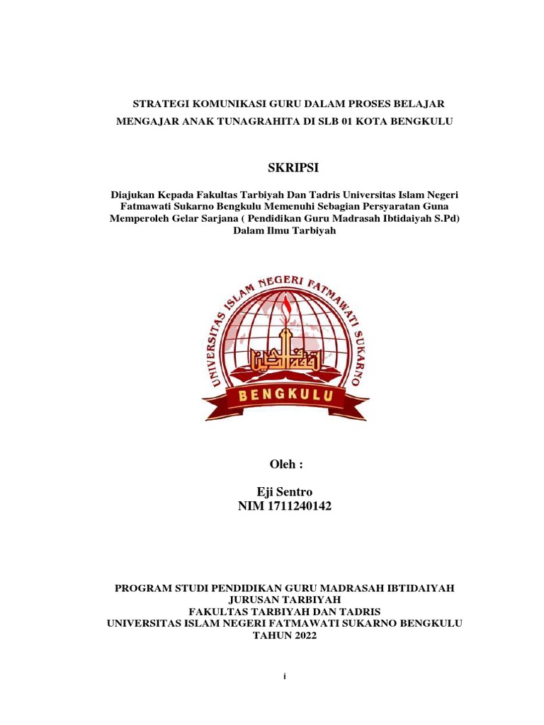 Strategi Komunikasi Guru Dalam Proses Belajar Mengajar Anak Tunagrahita Di SLB 01 Kota Bengkulu ...
