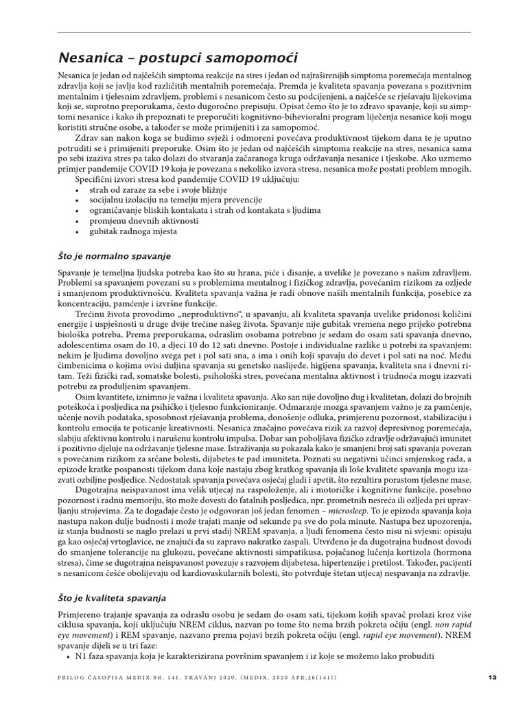 4 - Nesanica-Postupci Samopomoći | PDF