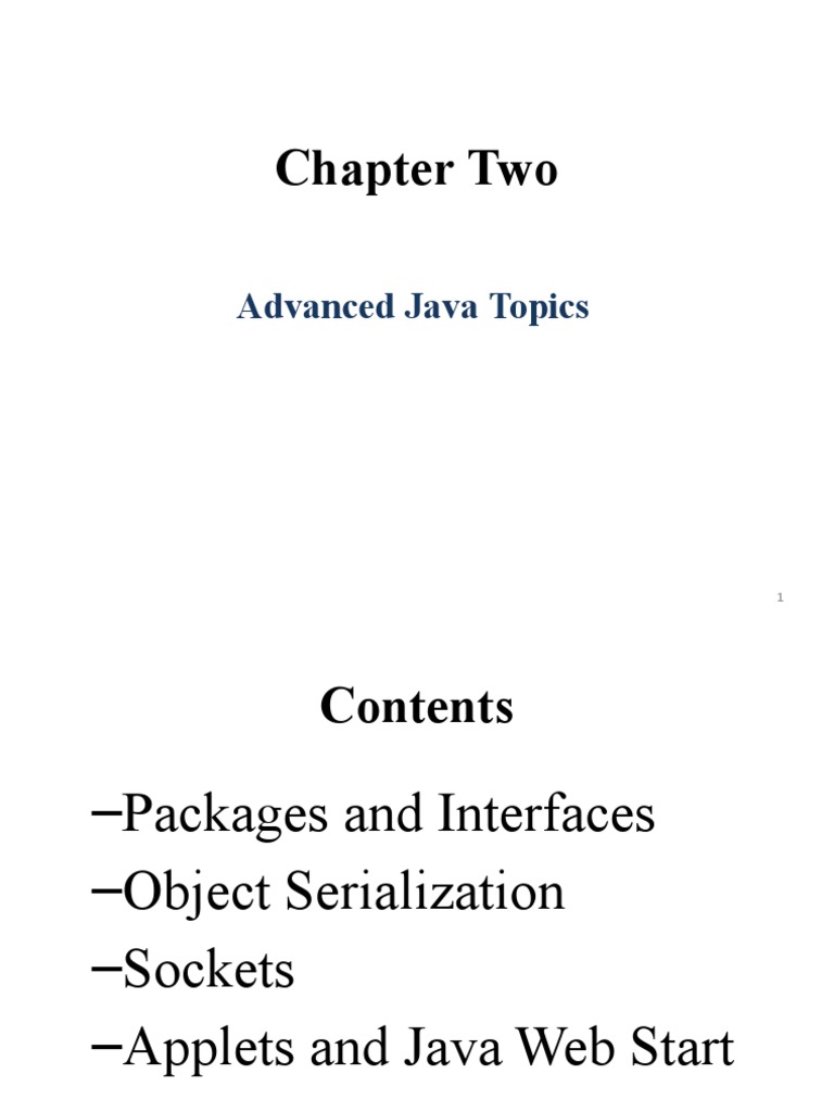 Chapter Two: Advanced Java Topics | PDF | Network Socket | Transmission ...