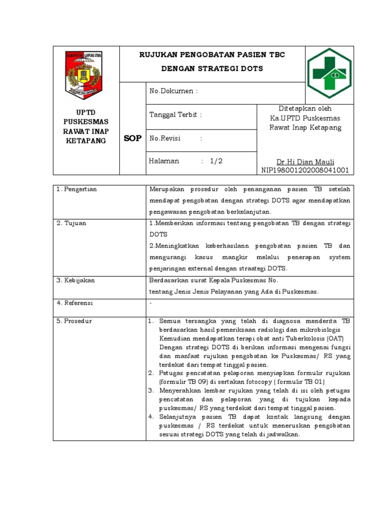 Sop Rujukan Pengobatan TBC Fix | PDF