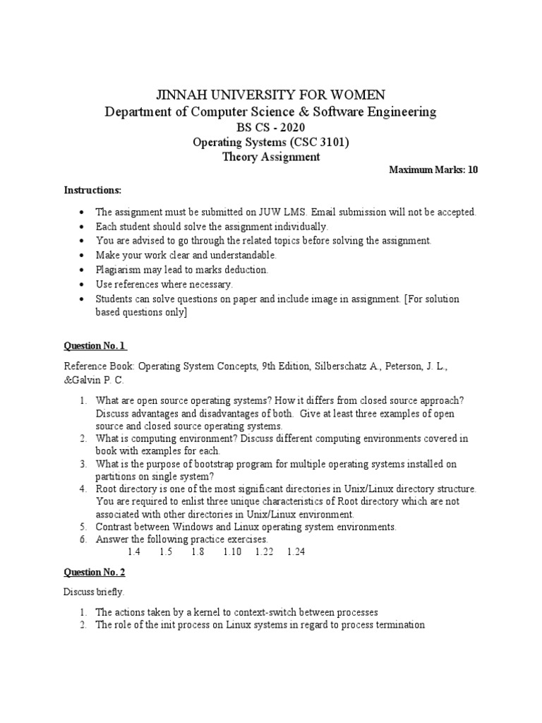 OS Assignment 1 | PDF | Operating System | Linux