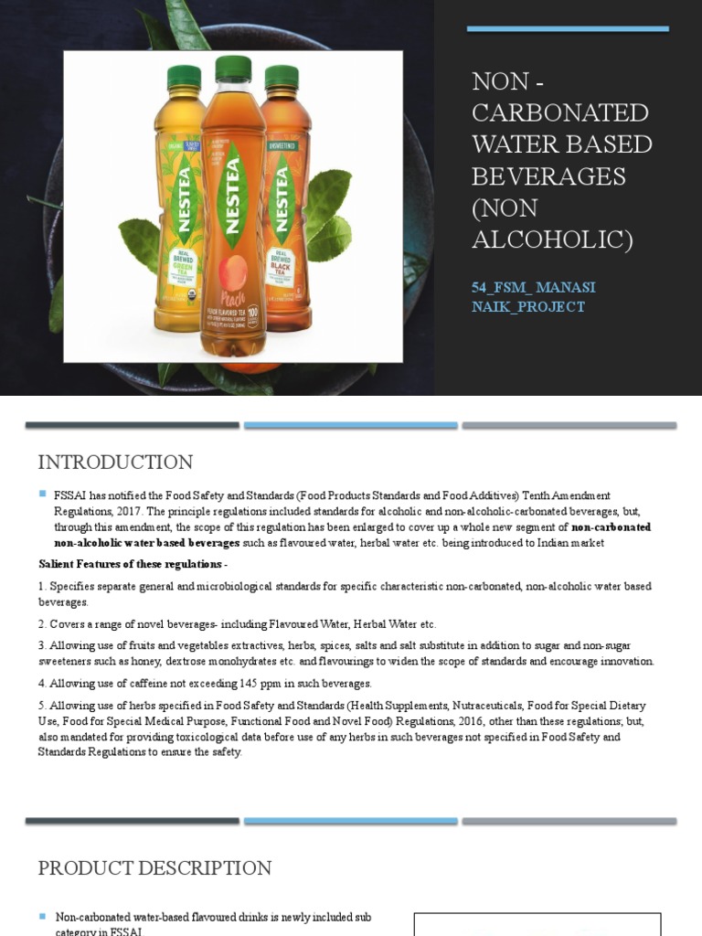 54 - Non Carbonated Water Based Beverages (Non Alcoholic) | Download ...