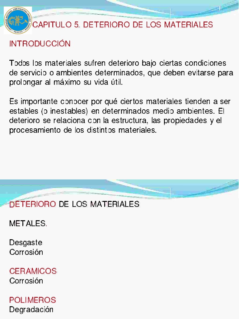 Deterioro de Los Materiales | Descargar gratis PDF | Naturaleza ...