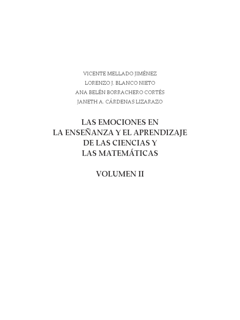 Las Emociones En La Enseñanza Y Aprendizaje Pdf Las Emociones Química
