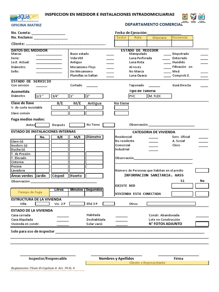 Formato de Inspeccion | PDF | Ingeniero civil | Materiales de construcción