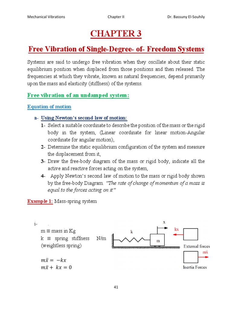 Mechanical Vibration Lecture 3 | PDF | Damping | Quantity