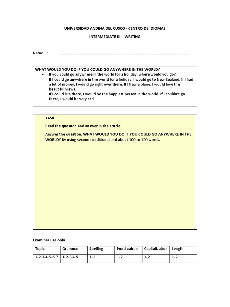 Writing Intermediate III | PDF