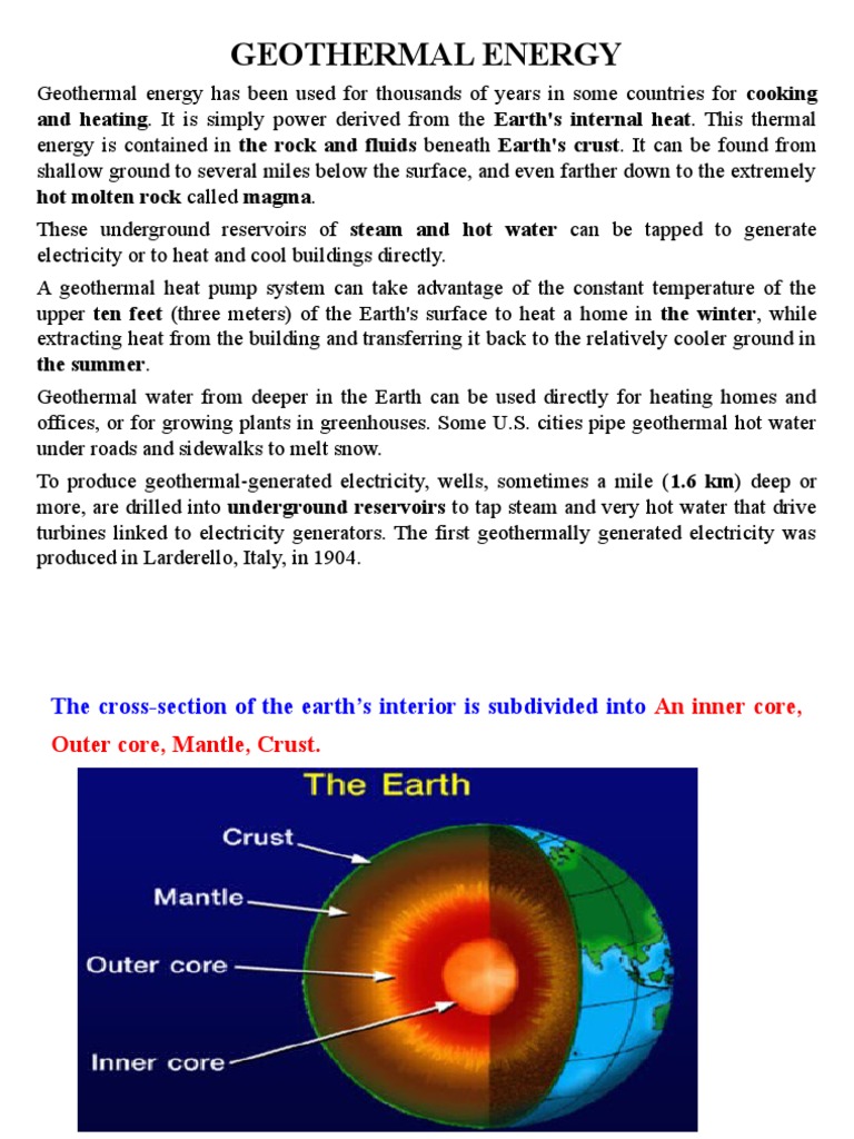 Harnessing the Earth's Internal Heat: An Overview of Geothermal Energy ...