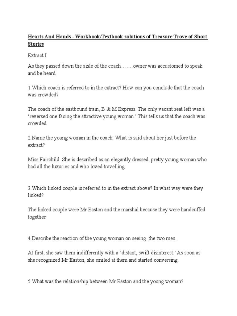 Hearts and Hands - Workbook/Textbook Solutions of Treasure Trove of ...