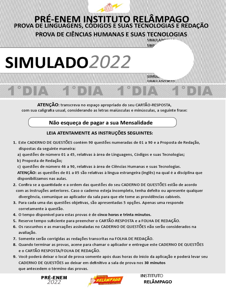 Capa Simulado 1 | PDF