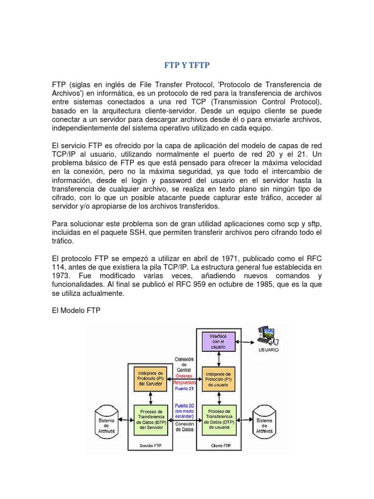 2.5 FTP y TFTP | PDF | Protocolo de transferencia de archivos | Redes ...