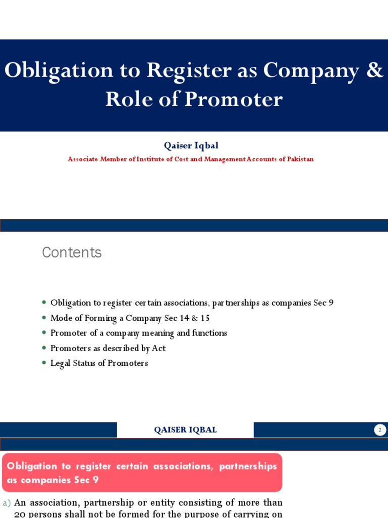 Obligation To Register As Company | PDF | Partnership | Legal Liability