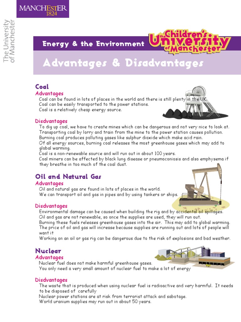 Advantages | Coal | Fossil Fuels