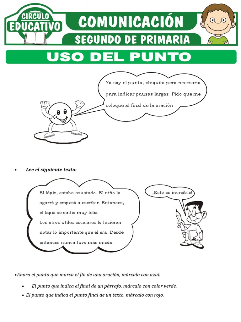 Uso Del Punto para Segundo de Primaria | PDF