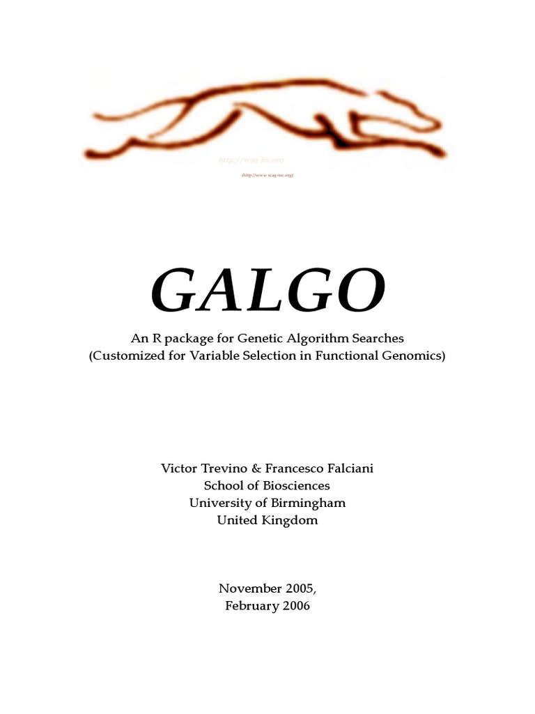 Tutorial Galgo R Pdf Statistics Statistical Classification