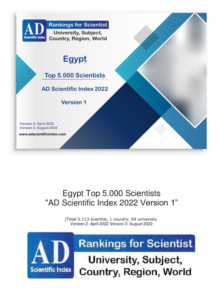 Egypt Top 5000 Scientist Ranking - Compressed | PDF | Science | Egypt