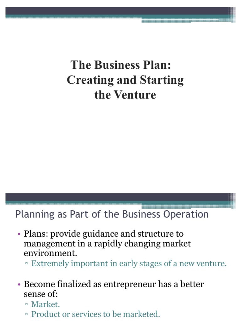 Chapter 7 The Business Plan | PDF | Business Plan | Entrepreneurship