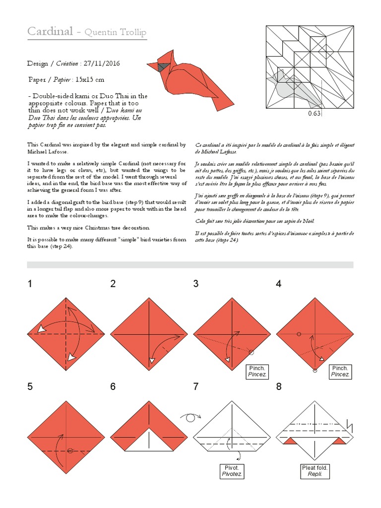 Origami Cardinal par Quentin Trollip | PDF
