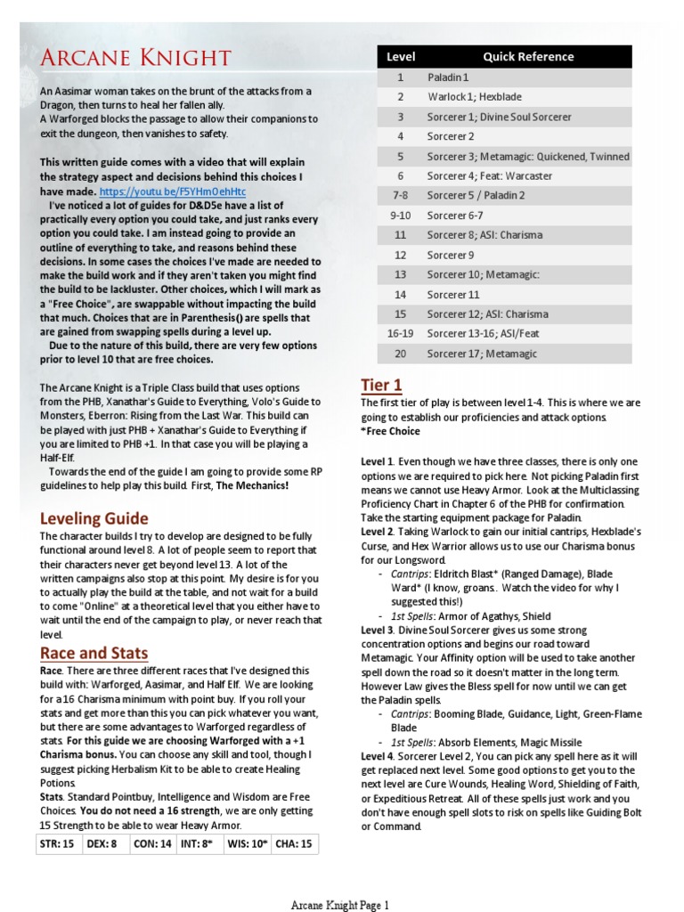 The Arcane Knight: A Guide to a Triple Class Sorcerer, Warlock, Paladin ...