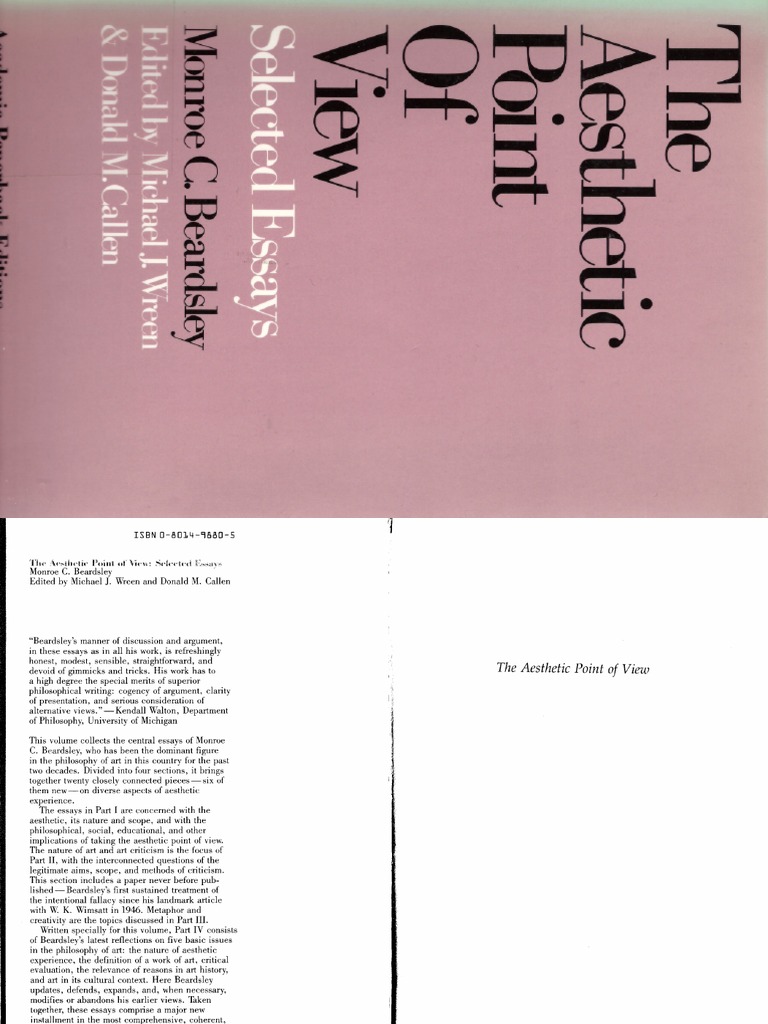 Beardsley Monroe C. - The Aesthetic Point of View, 1982 | PDF