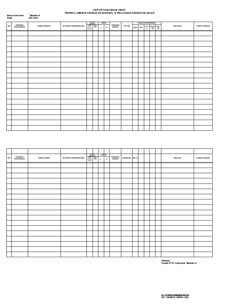 Blangko BPJS Poli Baru | PDF