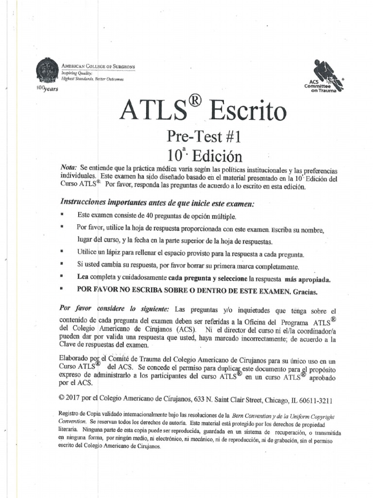 Examen ATLS 2021 | PDF