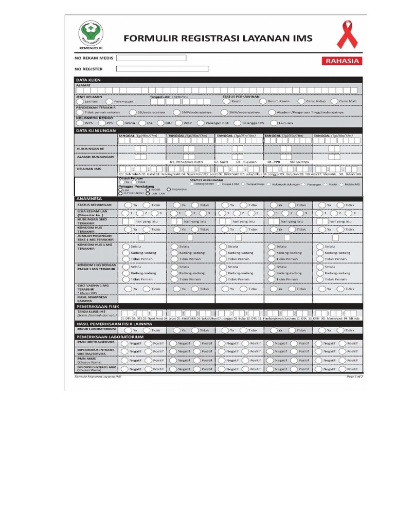 Formulir Layanan Hiv Dan Ims | PDF | Hukum | Pengembangan Diri