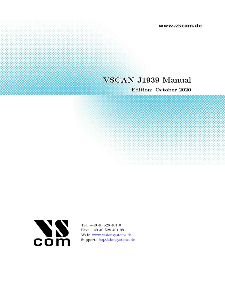 Vscan j1939 Manual | PDF | Library (Computing) | Callback (Computer Programming)