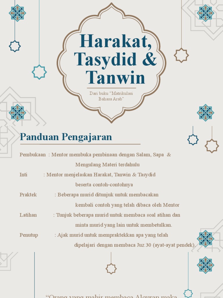 03 Pengenalan Harakat, Tanwin & Tasydid | PDF | Seni & Disiplin Bahasa ...