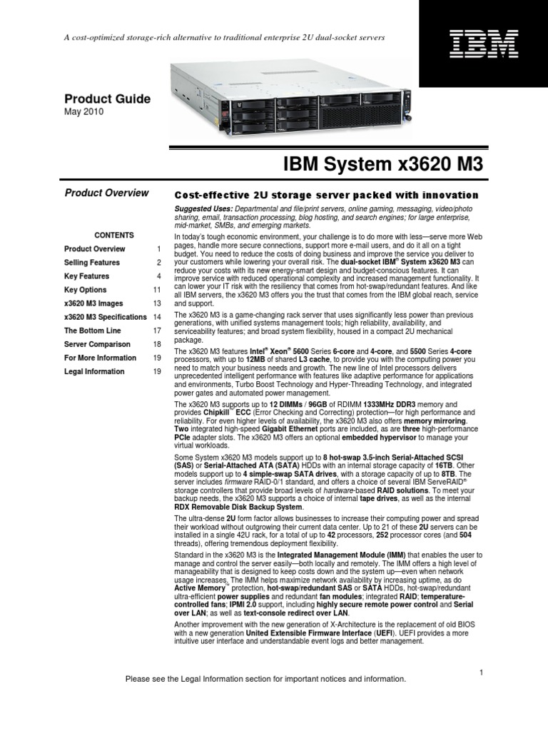 x3620m3 Guide | PDF | Hard Disk Drive | Central Processing Unit