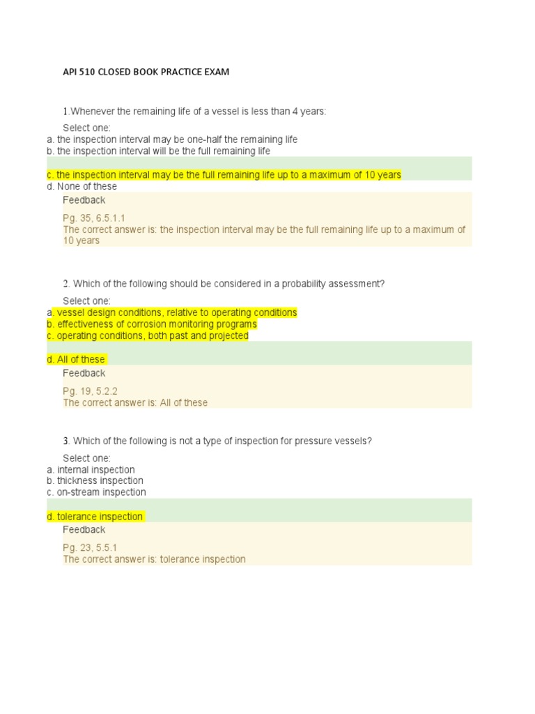 API 510 Closed Book Practice Exam | PDF | Steel | Nondestructive Testing