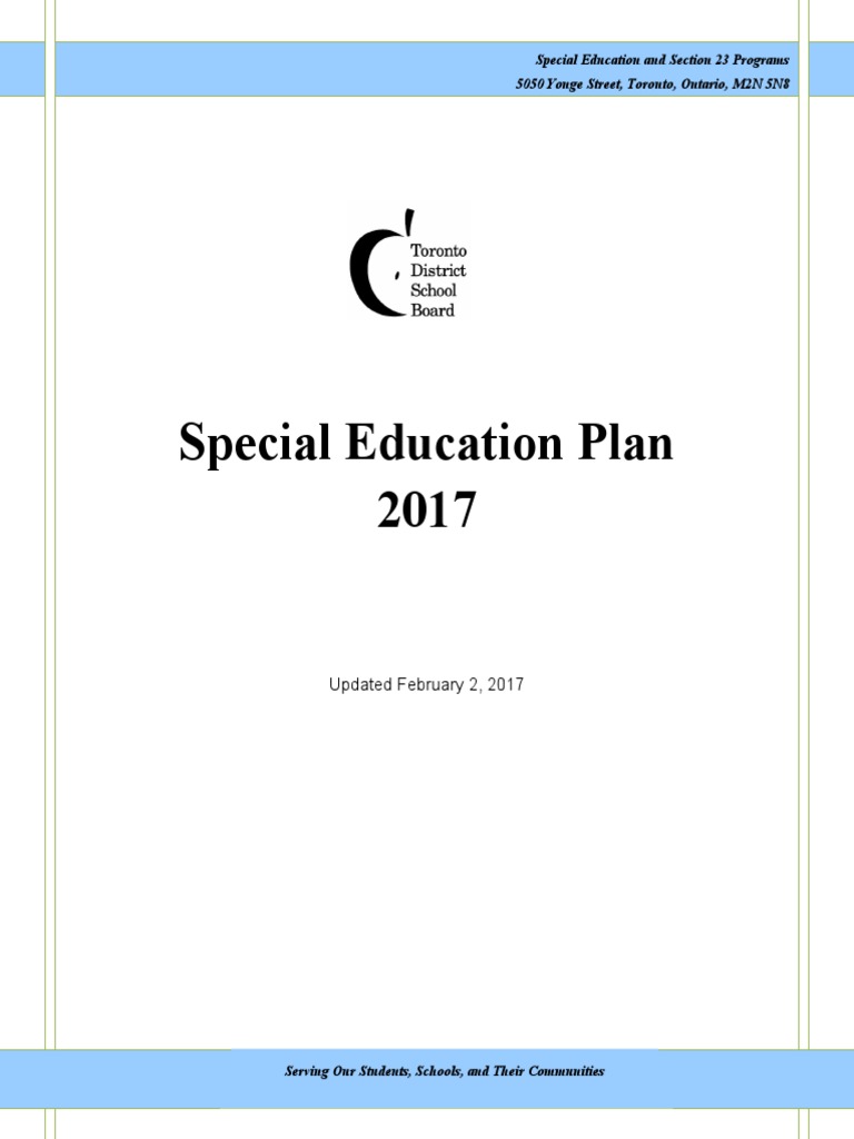 Special Education Plan | Download Free PDF | Special Education ...