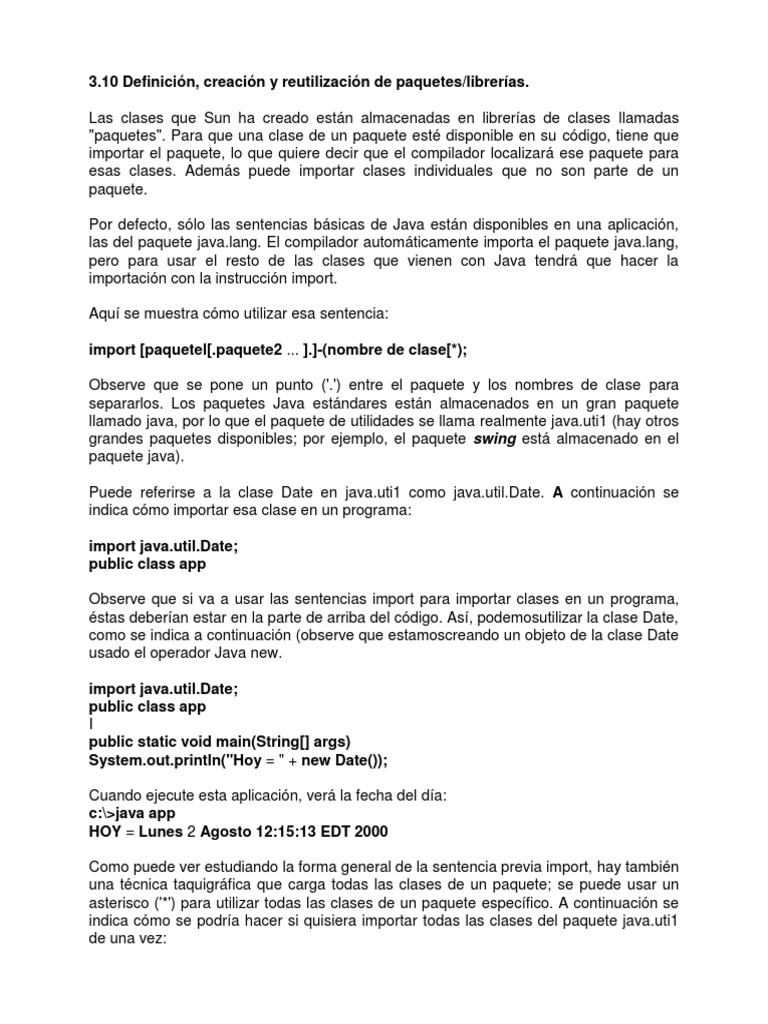 Clases Predefinidas Pdf Java Lenguaje De Programación Constructor Programación 