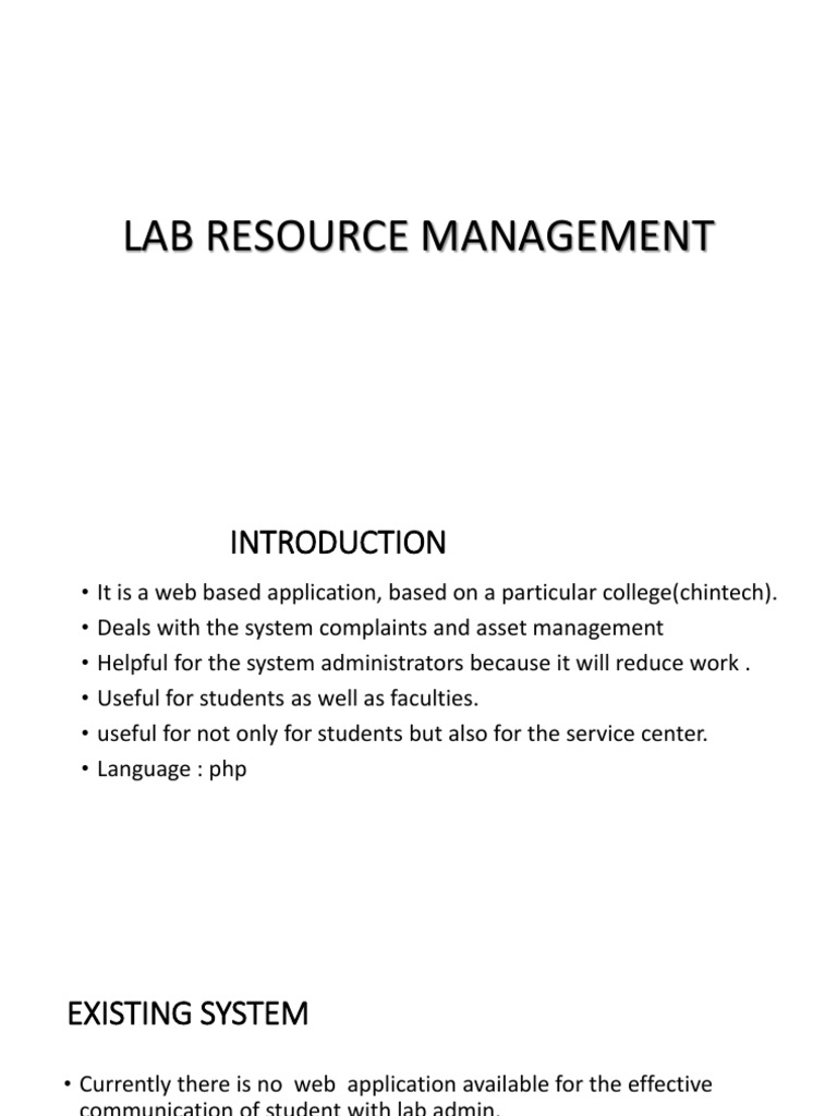 Lab Resource Management | PDF | Web Application | World Wide Web